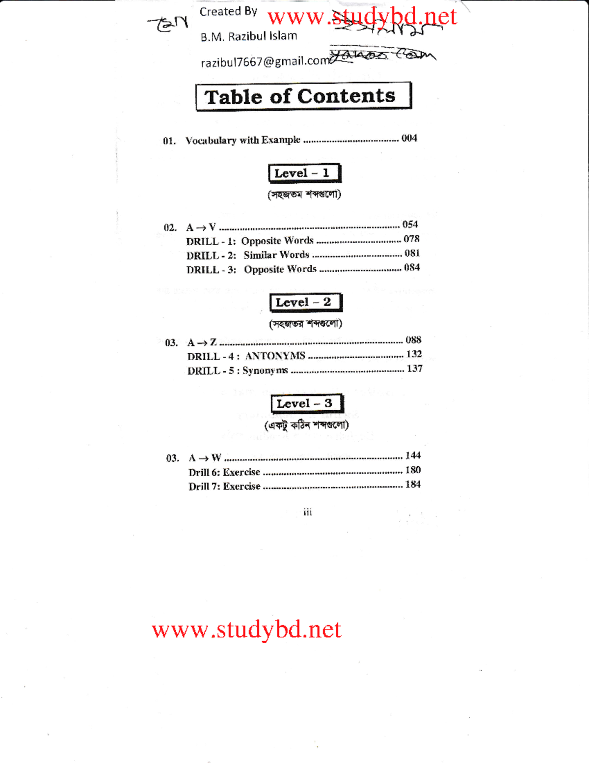 Vocabulary Study Guide for ESL - B.M. Razibul Islam - Studocu