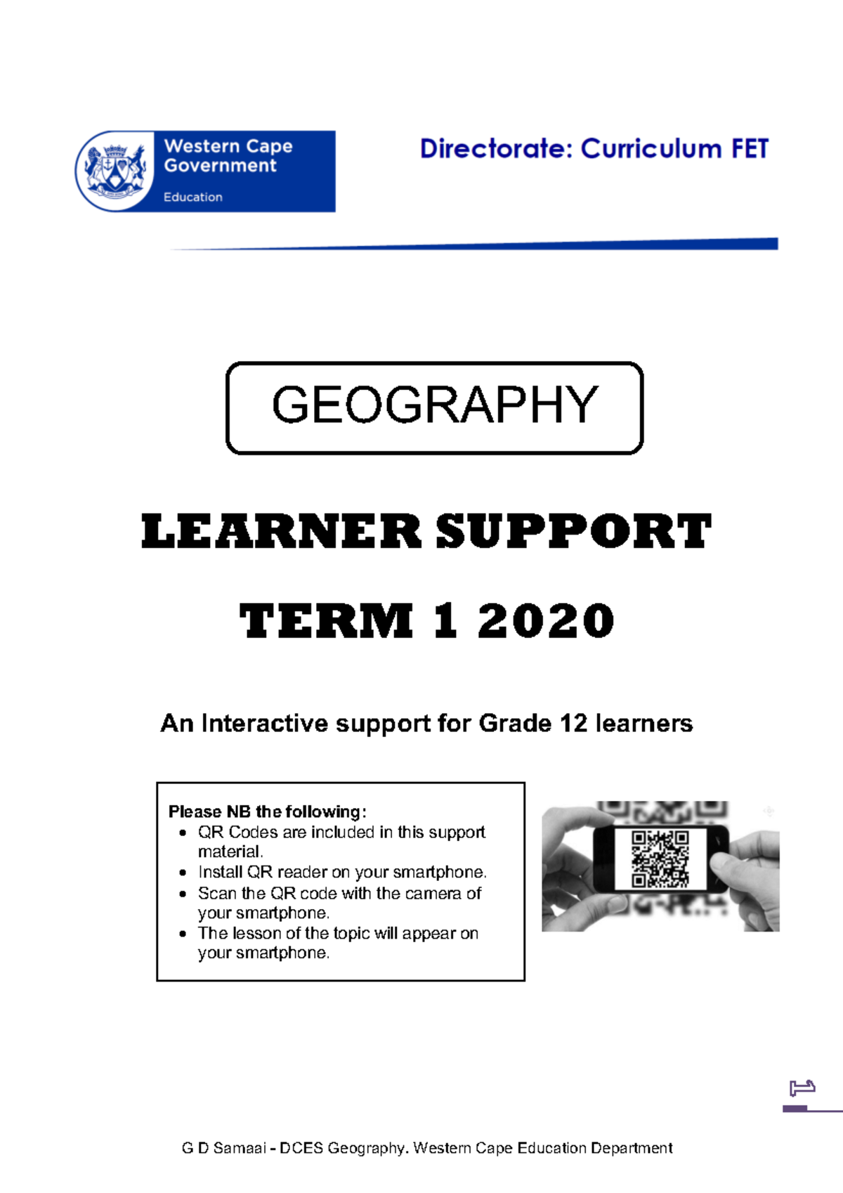 Geography Tutoring Material Term 1: Grade 12 Support Notes - Studocu