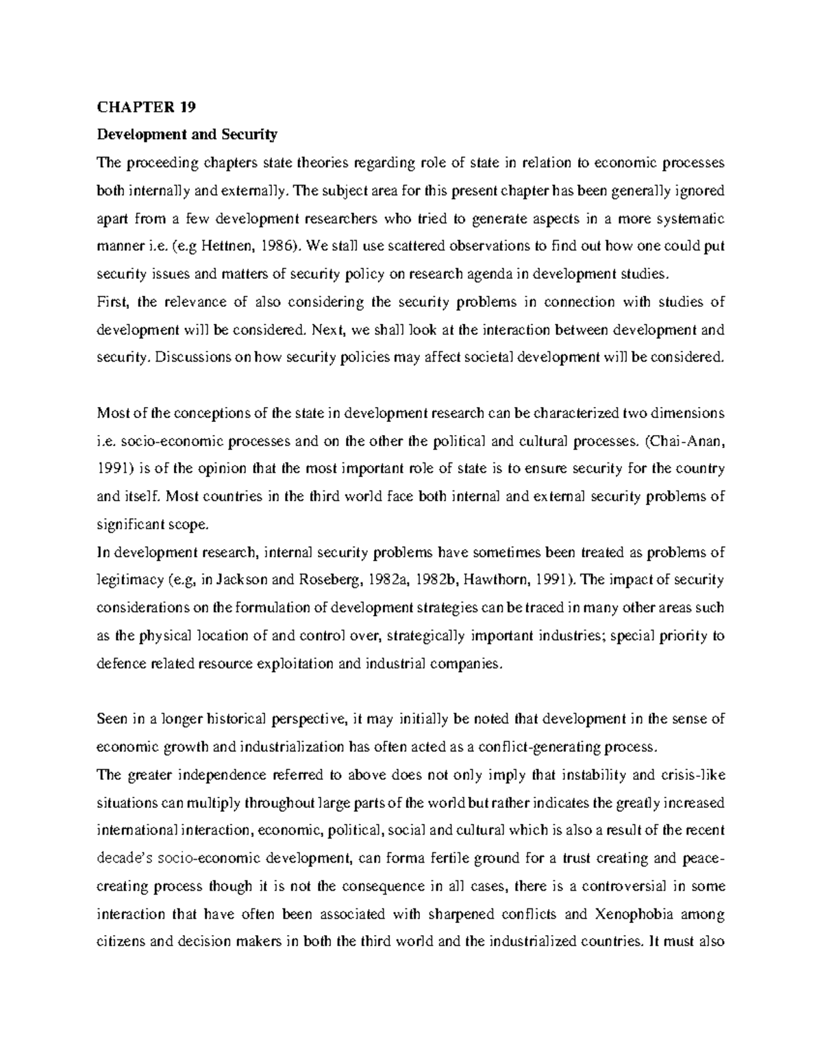 CHAPTER 19: Development and Security Interactions in Research - Studocu