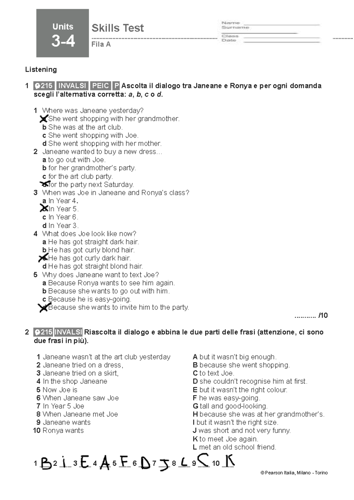 Units Skills Test 3-4A: Listening and Reading Exercises - Studocu