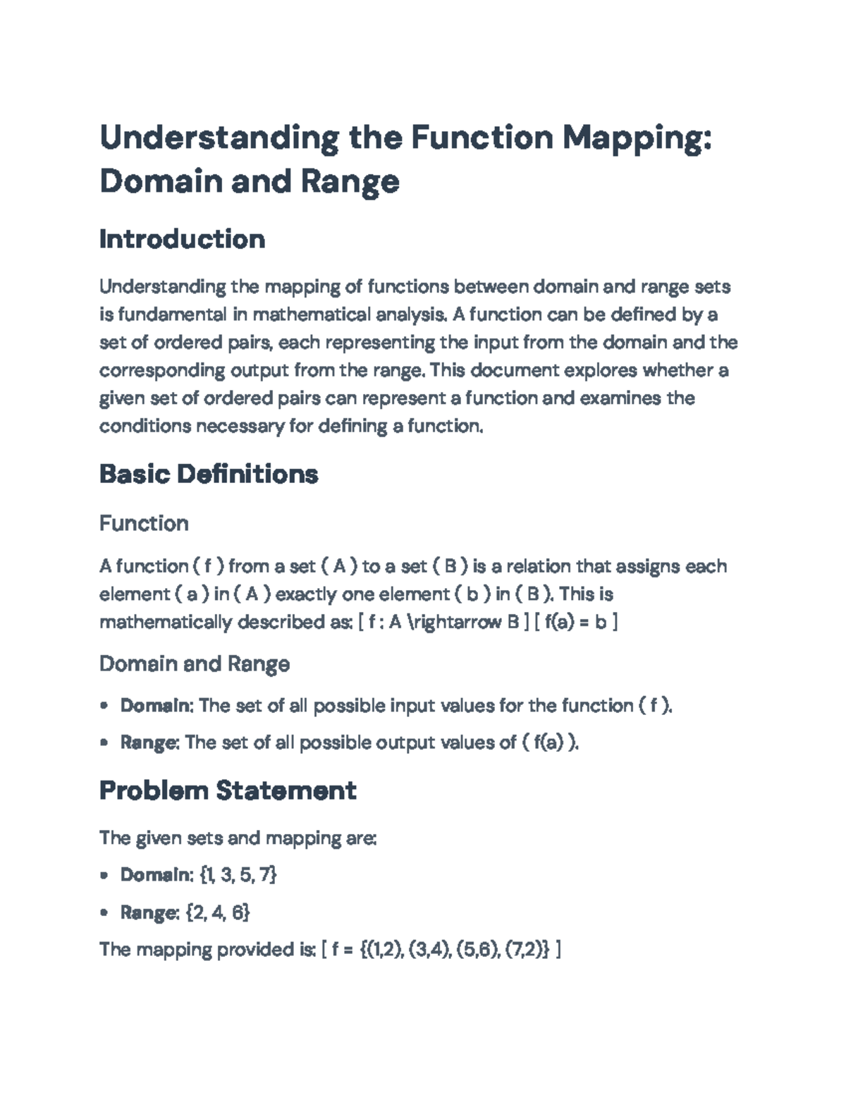 Function Mapping Analysis: Domain, Range, Injectivity & Surjectivity ...