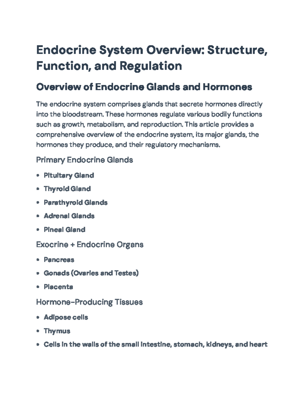 Comprehensive Overview of the Endocrine System: Structure & Function - Endocrine System Overview ...