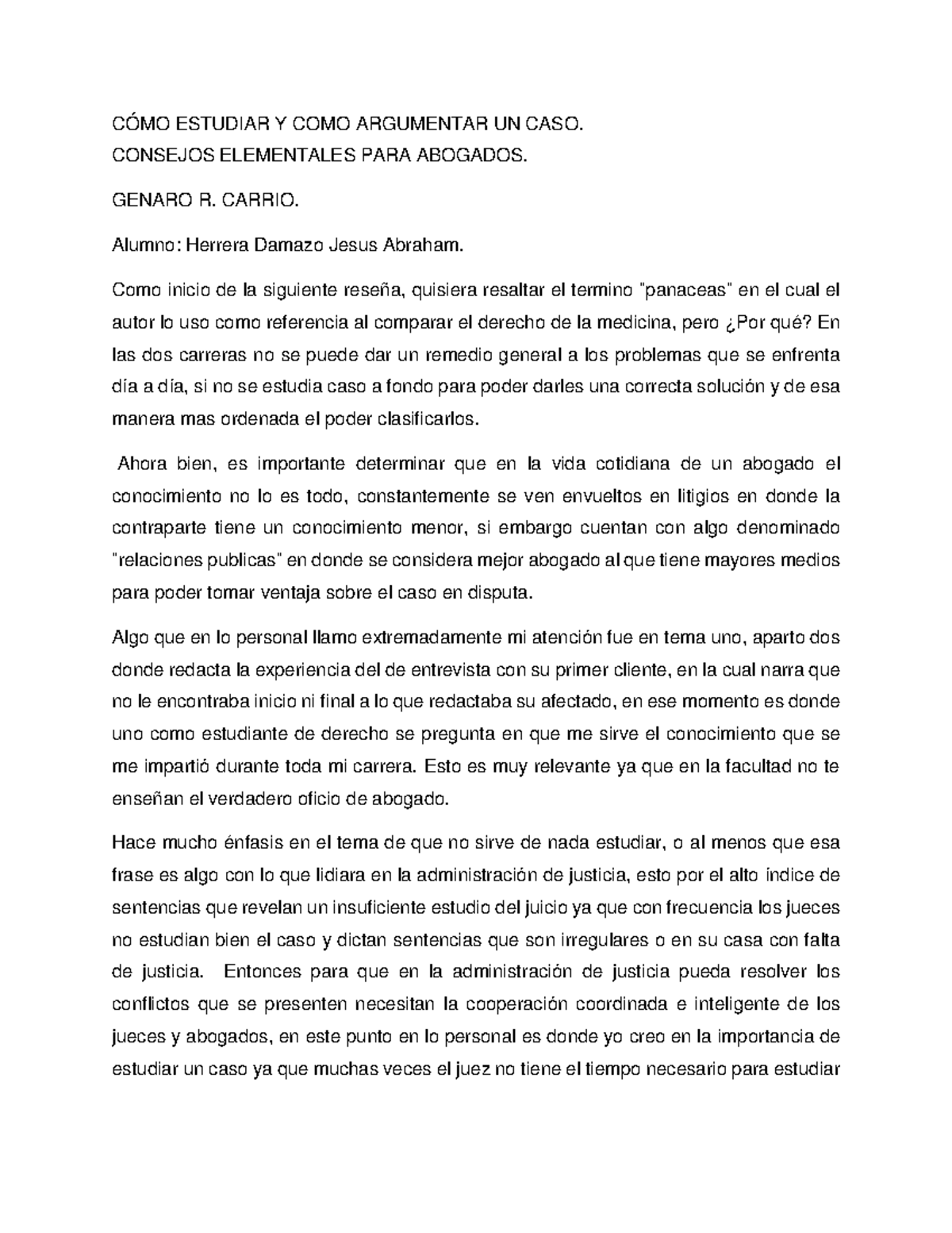 CÓMO Estudiar Y COMO Argumentar UN CASO - CÓMO ESTUDIAR Y COMO ...