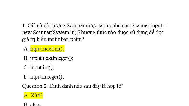 Ontaplt - Java Programming Quiz Questions and Answers - Studocu