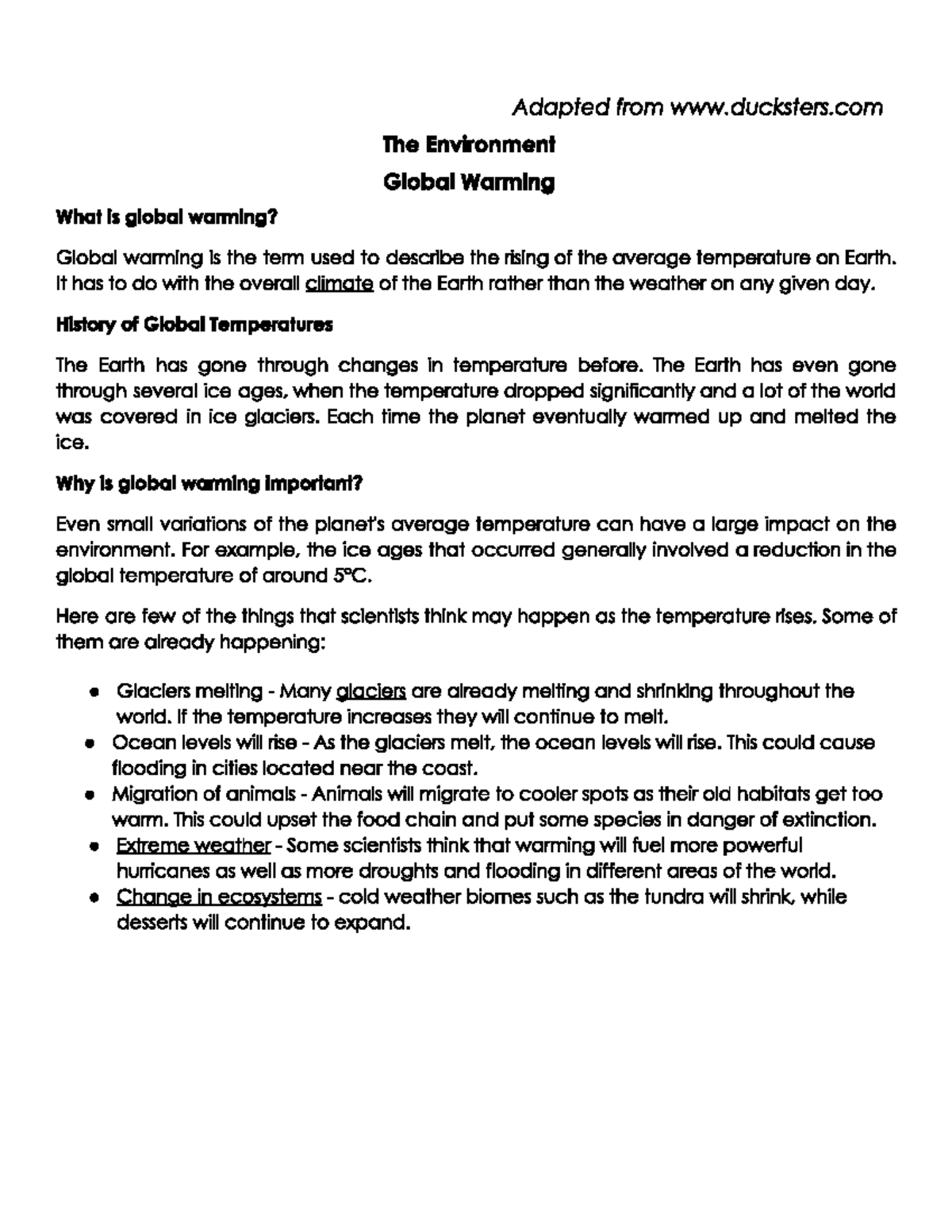 Global Warming Overview: Causes, Effects, and Impacts (Course Code: 8 ...