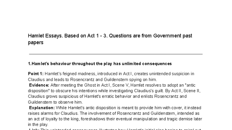 Hamlet Essays: Analyzing Themes of Revenge and Morality in Act 1-3 ...