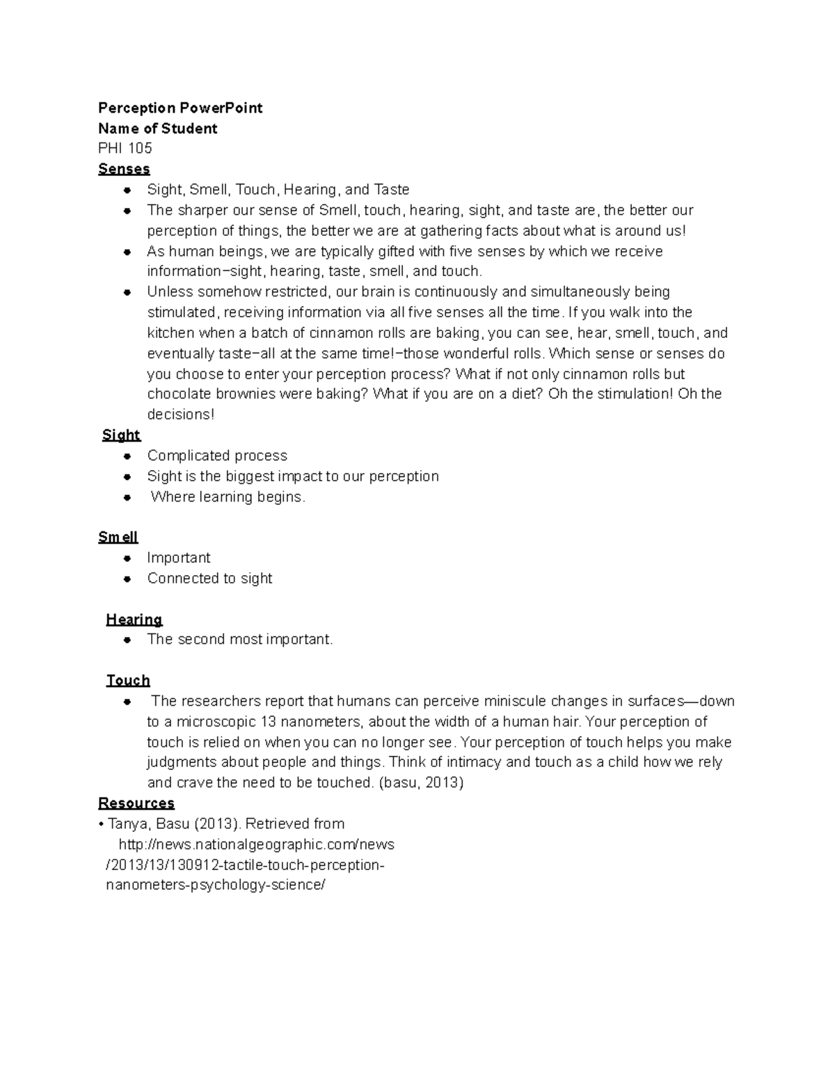 PHI-105 - PHI-105.R_PowerPointExample2 - Perception PowerPoint Name of ...