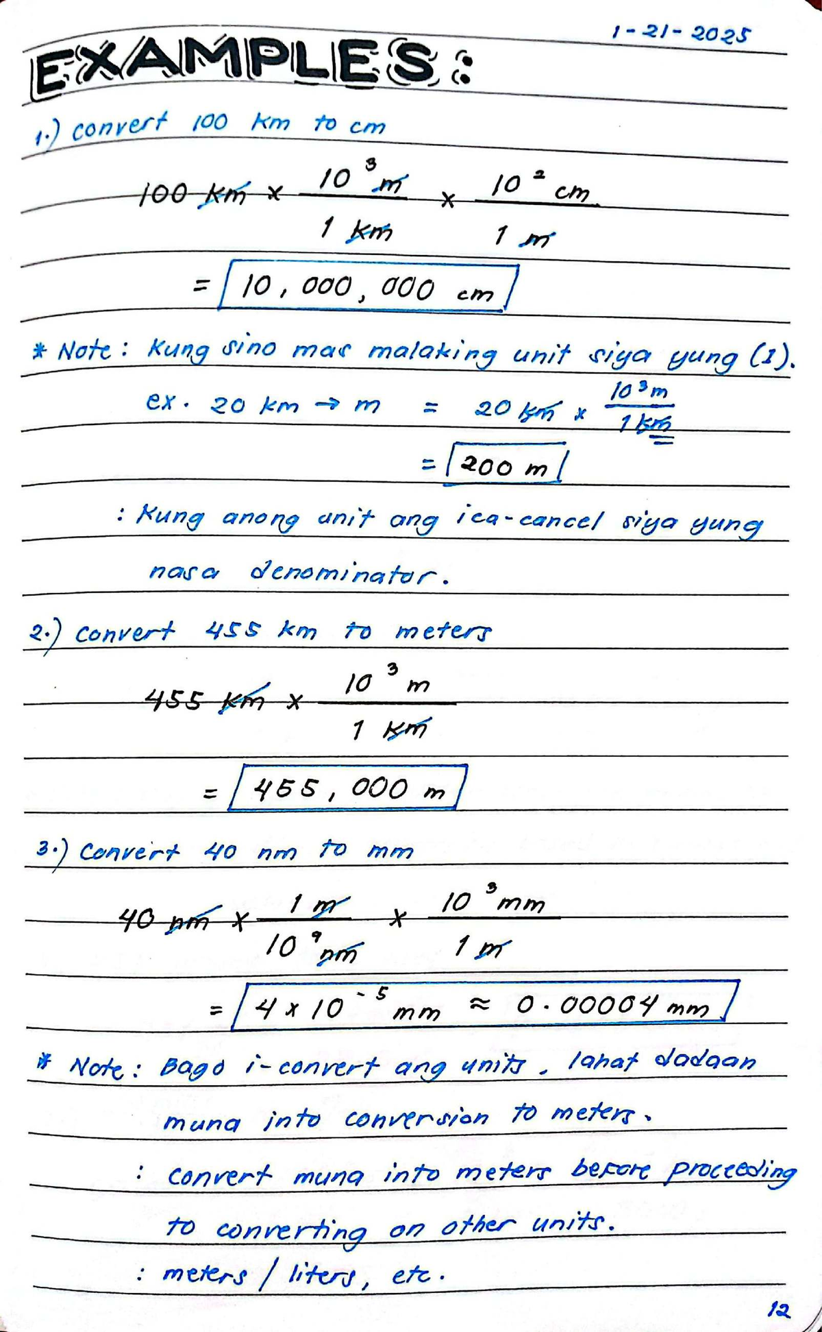 Physics Conversion Examples and Notes (PHYS 1st Sem) - Studocu