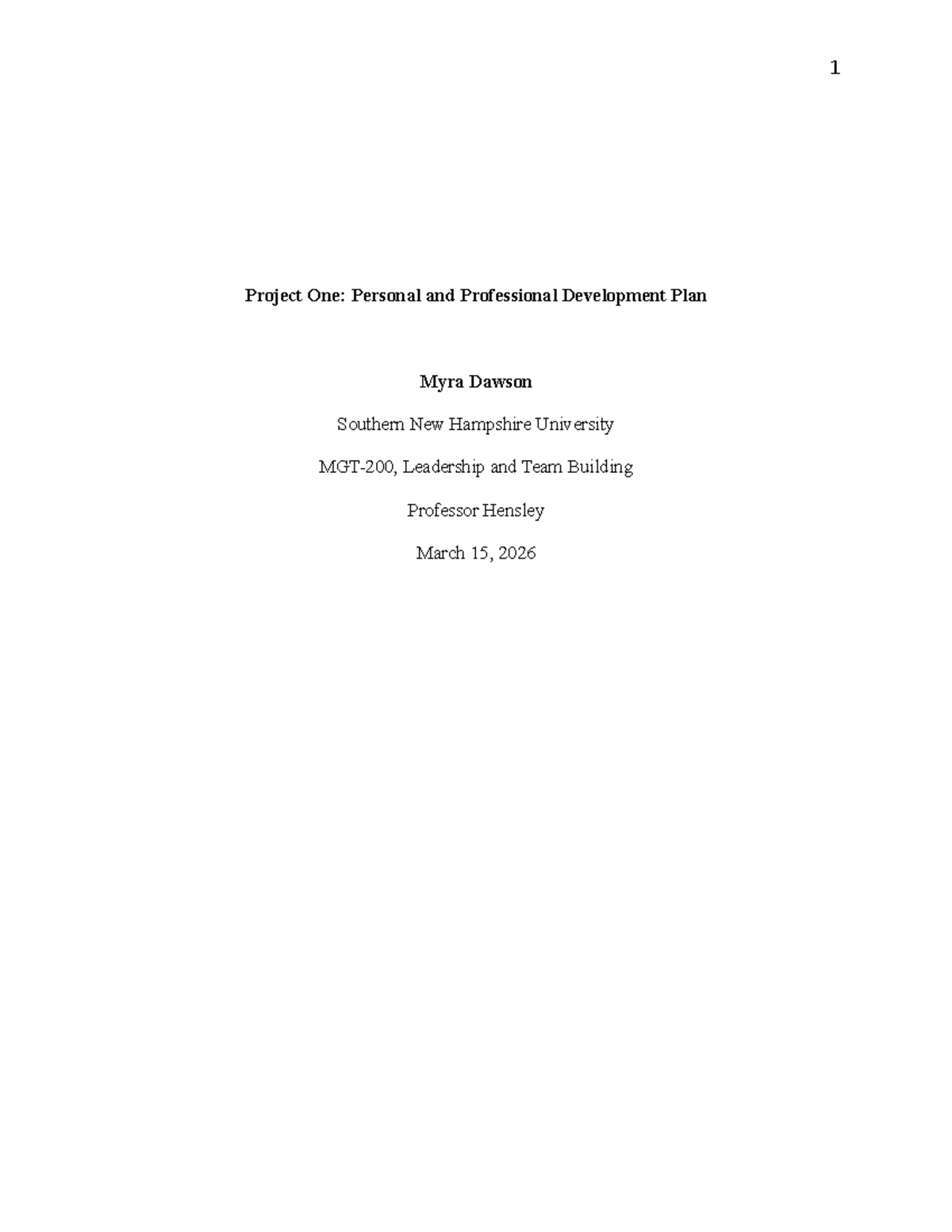Module 3 Project 1: Personal & Professional Development Plan - Studocu