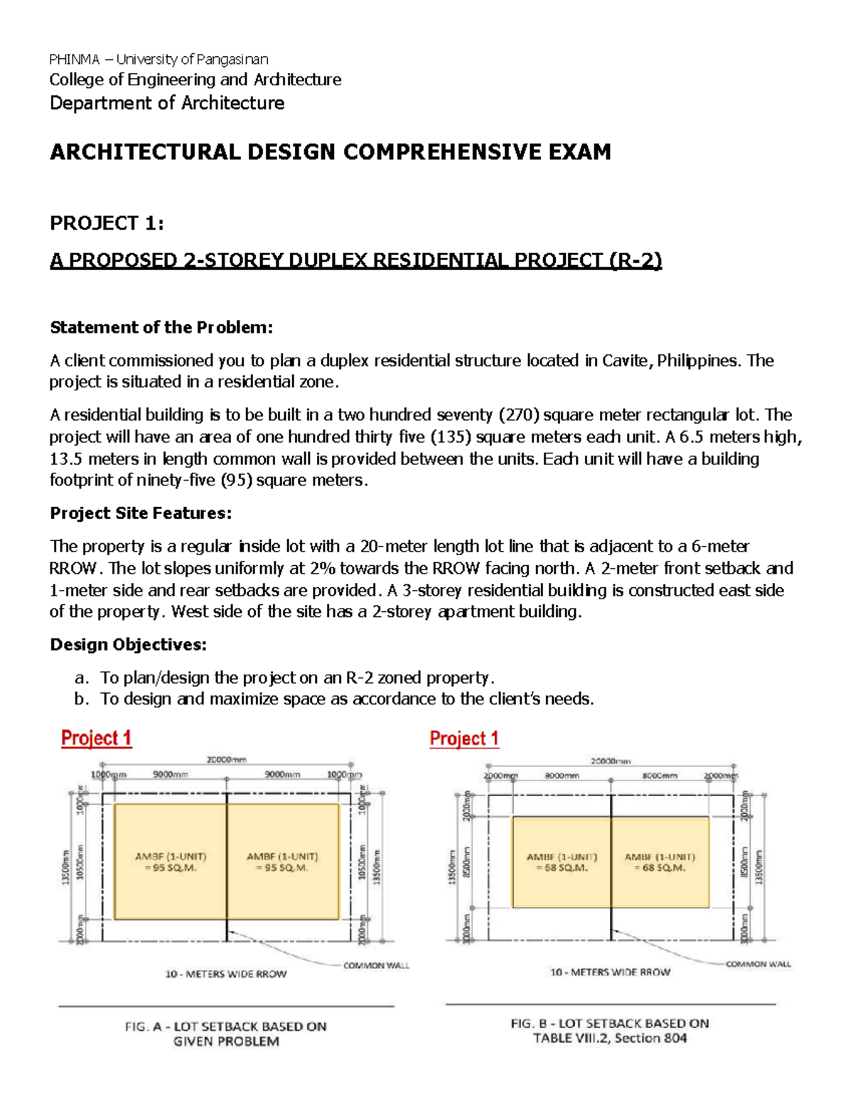 ARCH 101 Comprehensive Exam 1 - Architectural Design Answer Key - Studocu
