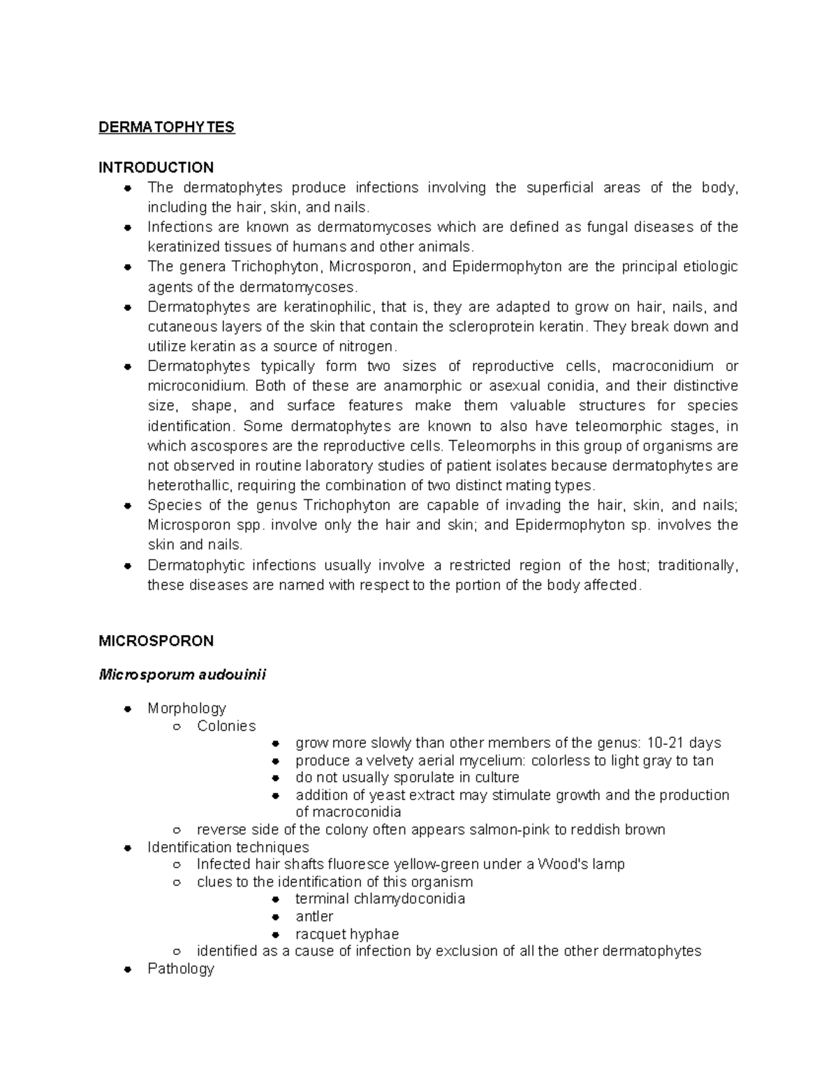 Week 2 - Overview of Dermatophytes and Related Infections - Medtech ...