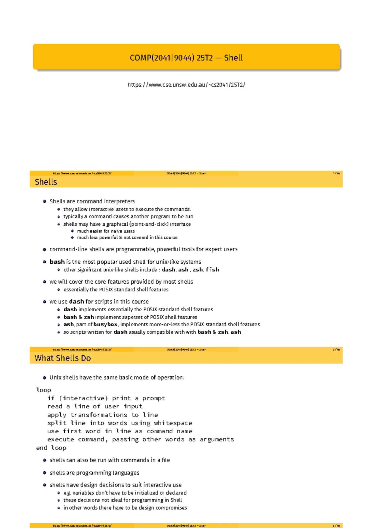 COMP(2041 9044) 25T2 - Week 03 Lab Exercises on Shell Scripting - Studocu