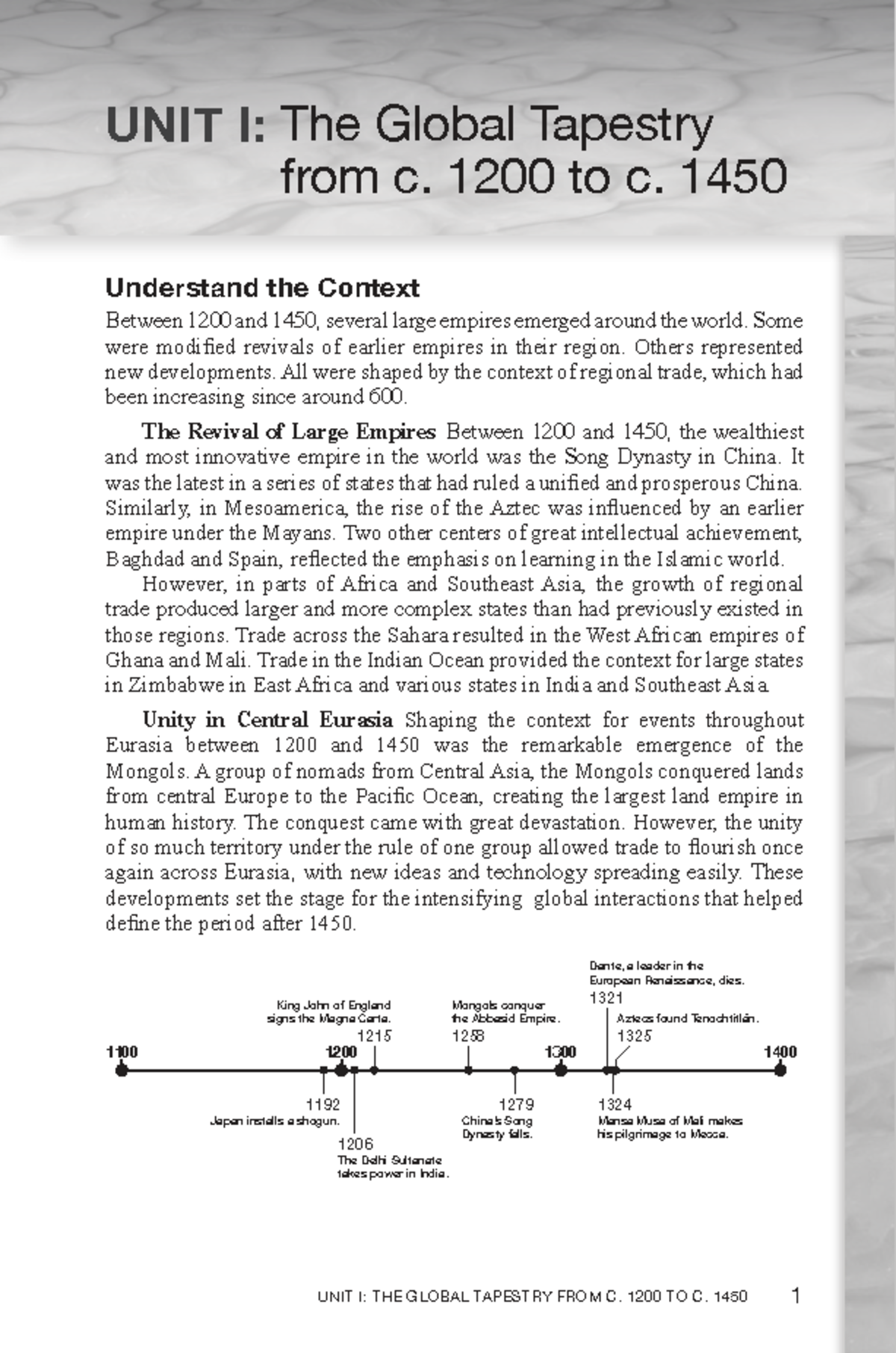 Unit I: The Global Tapestry (c. 1200 - c. 1450) - Key Developments and ...