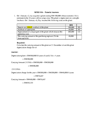 MFRS 16 - Example - It contain step by step to calculate Leases ...