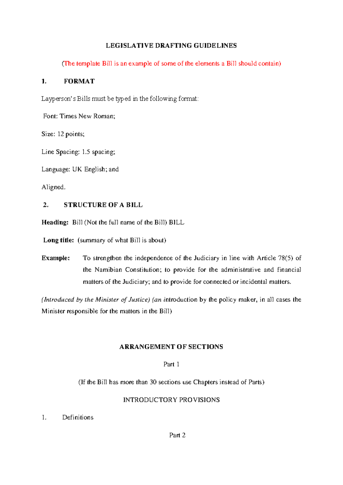 Legislative Drafting Guidelines: Key Elements and Structure - Studocu
