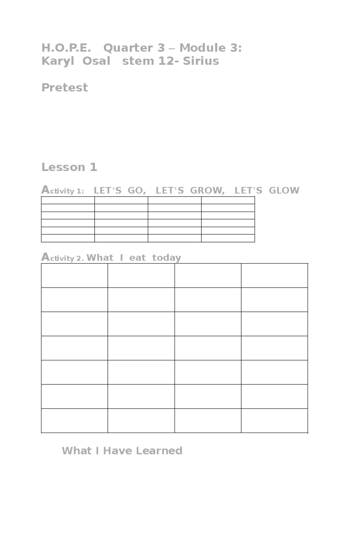 Movement Education - Movement Education Objective: Students will gain ...