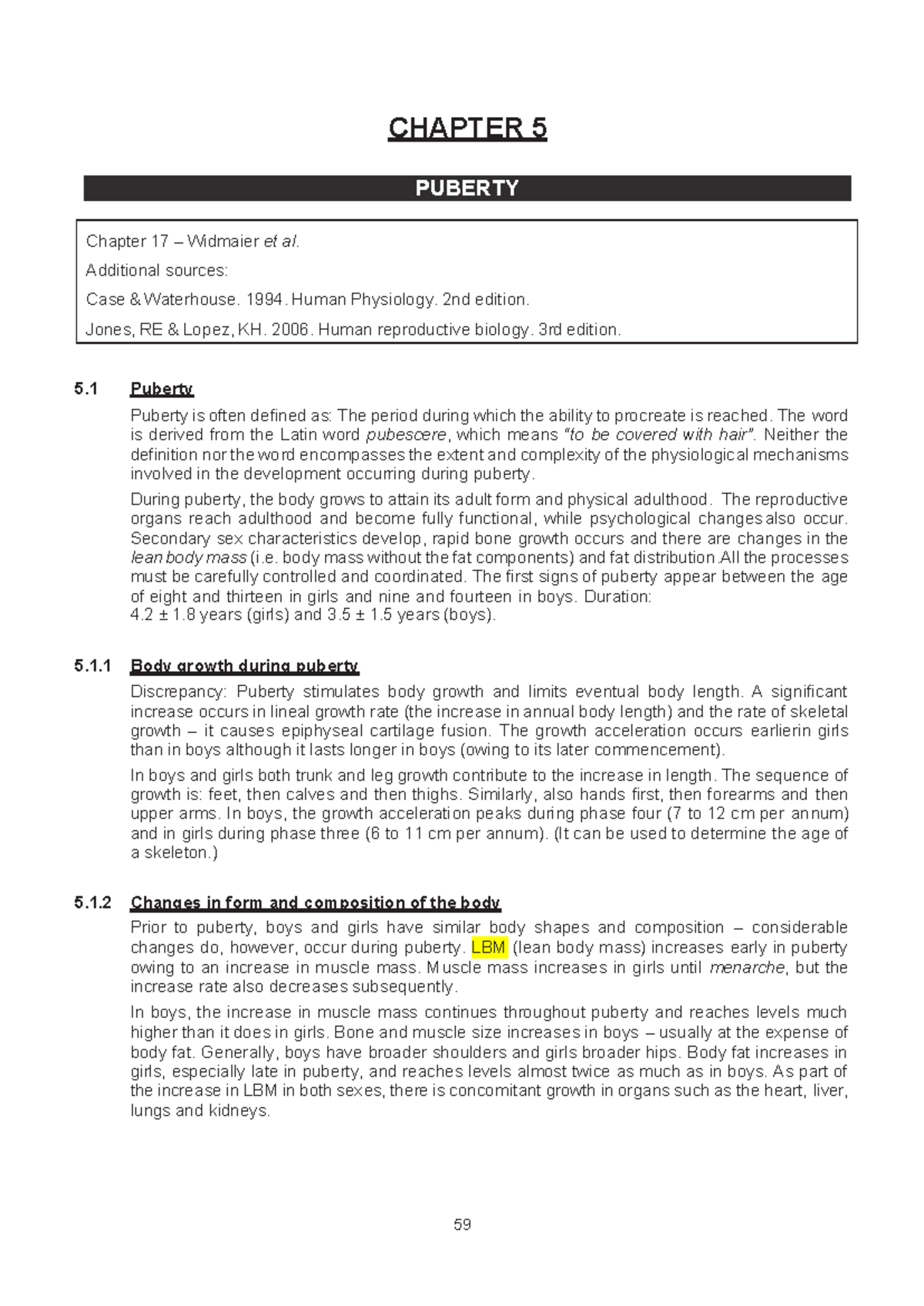 CHAPTER 5: PUBERTY - Overview and Key Concepts in Human Physiology ...