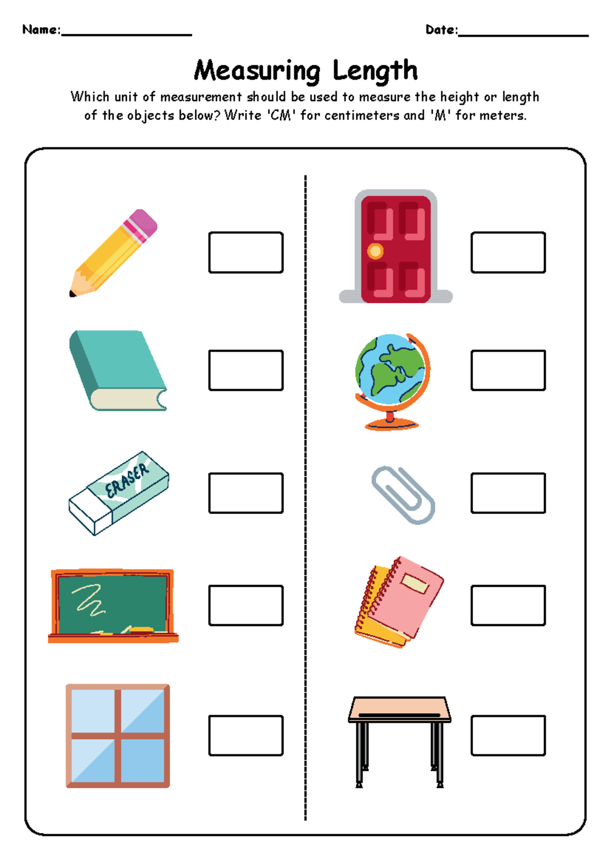 Choosing Measurement Units for Height and Length - 2nd Grade Worksheet ...