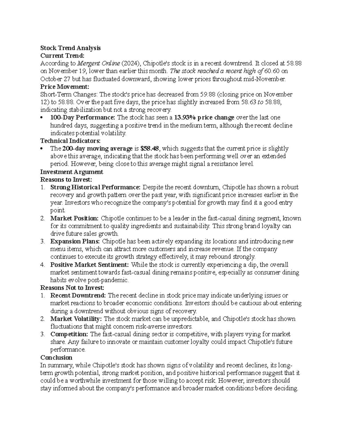 Principles of finance-module 6 discussion - Stock Trend Analysis ...