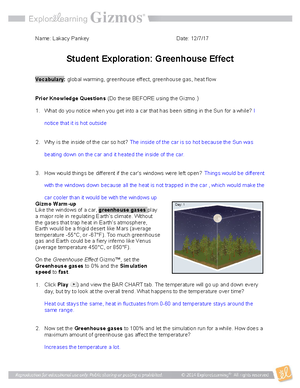Greenhouse effect phet key+Lab report Chemistry 2nd Semester - PhET ...