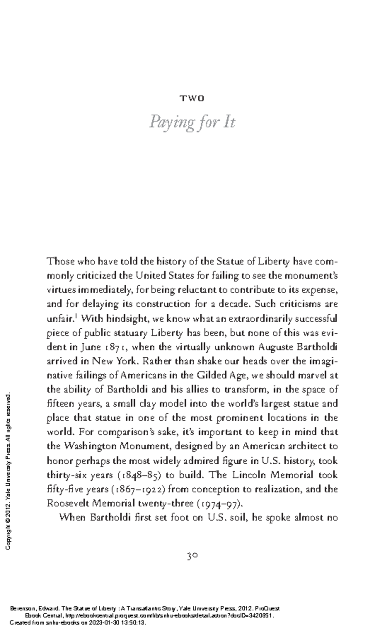 The Statue of Liberty A Transatlantic Story - (TWO Paying for It) - 30 ...