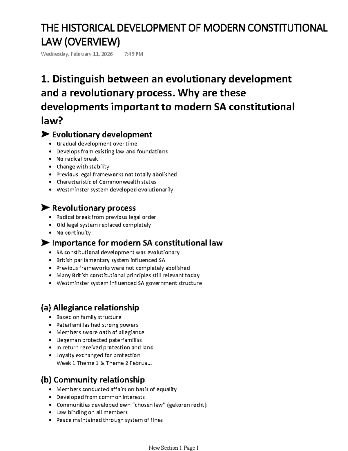 Historical Development of Modern Constitutional Law (Overview) - Studocu