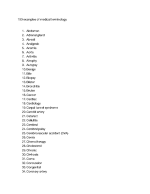 Chapter 1 - Medical Terminology – Chapter 1 Combining Forms Aden/o ...