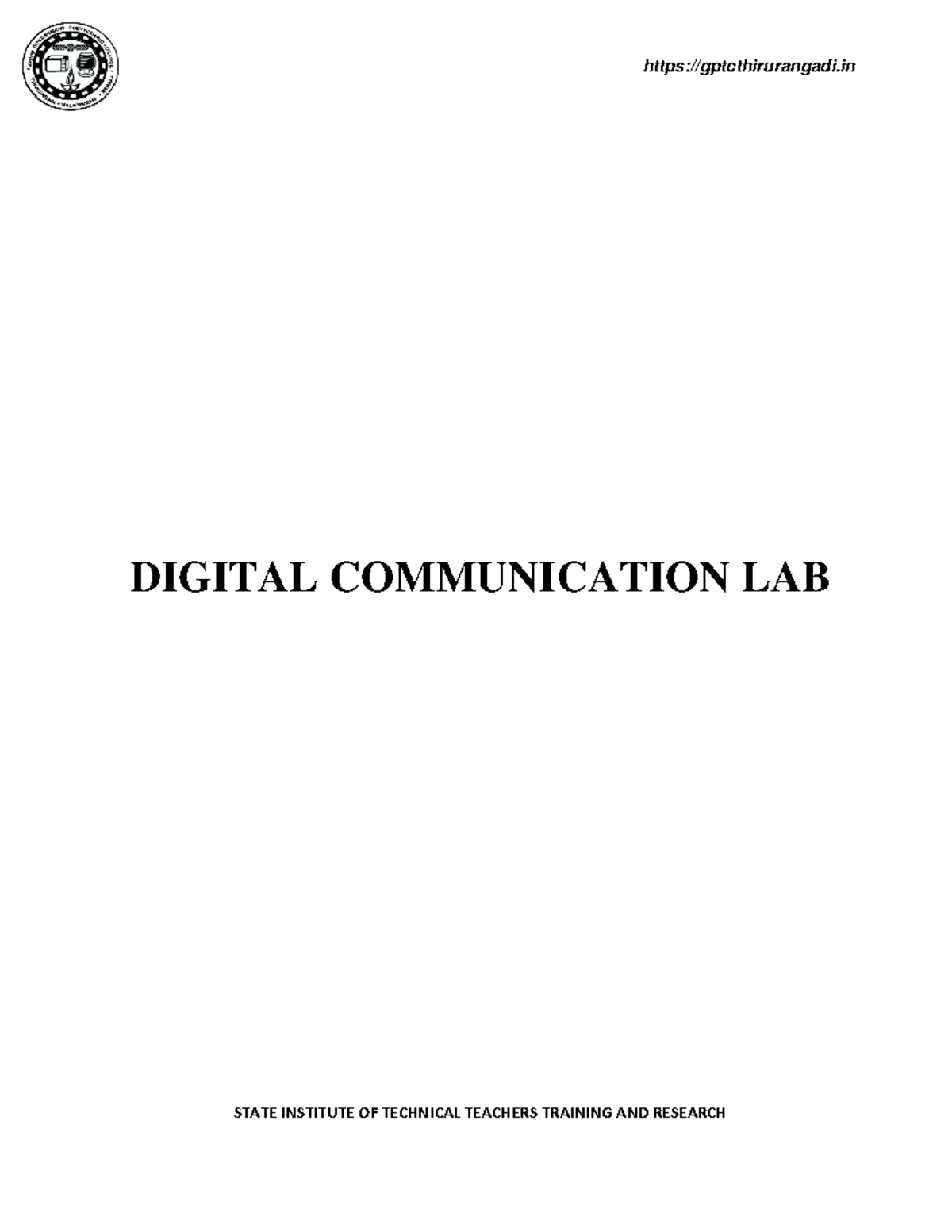 DIGITAL COMMUNICATION LAB AKNM-5209: EXPERIMENT INSTRUCTIONS & RECORDS ...