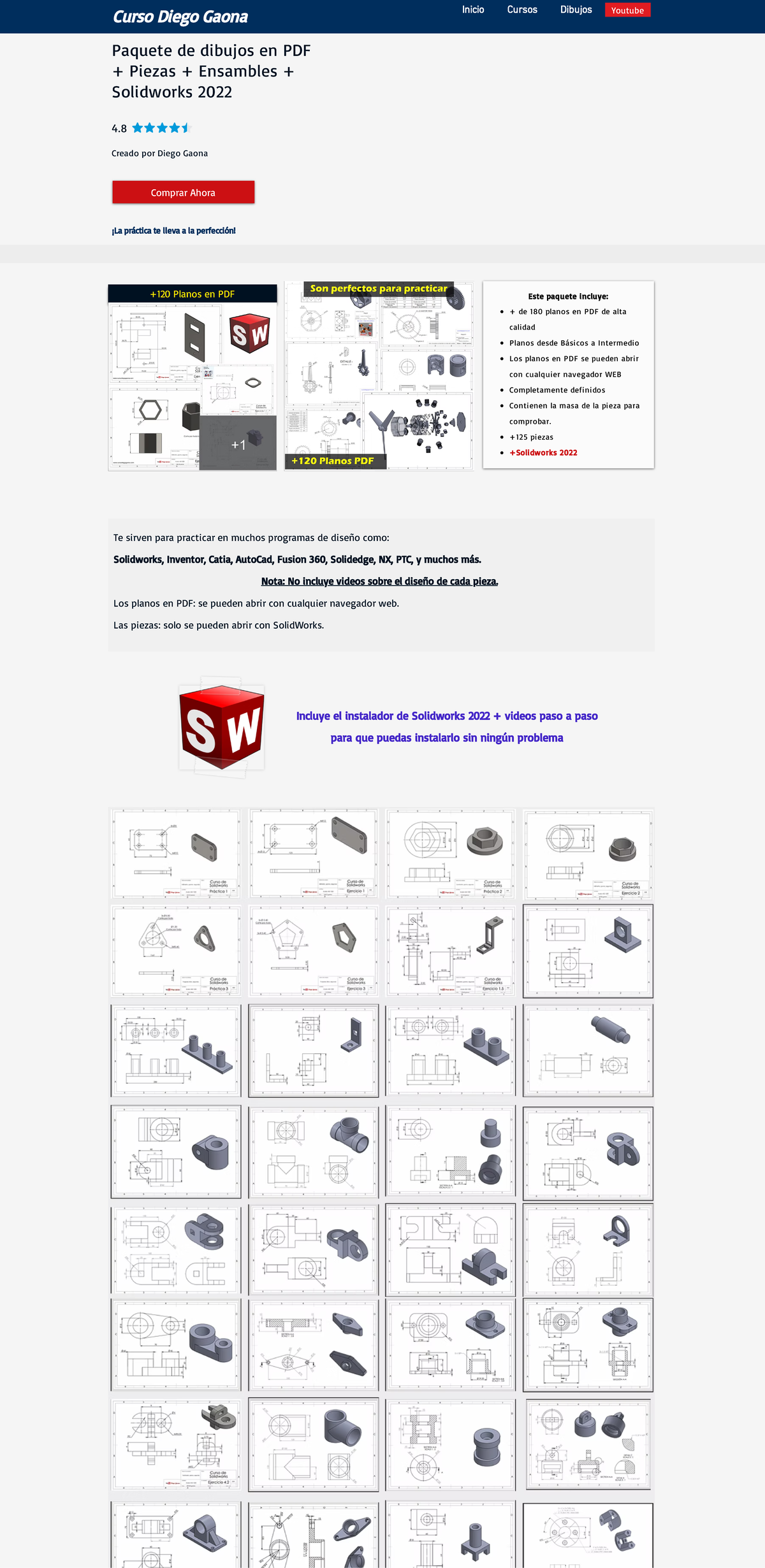 Paquete de Piezas y Ensambles en SolidWorks 2022: Practica y Aprende ...