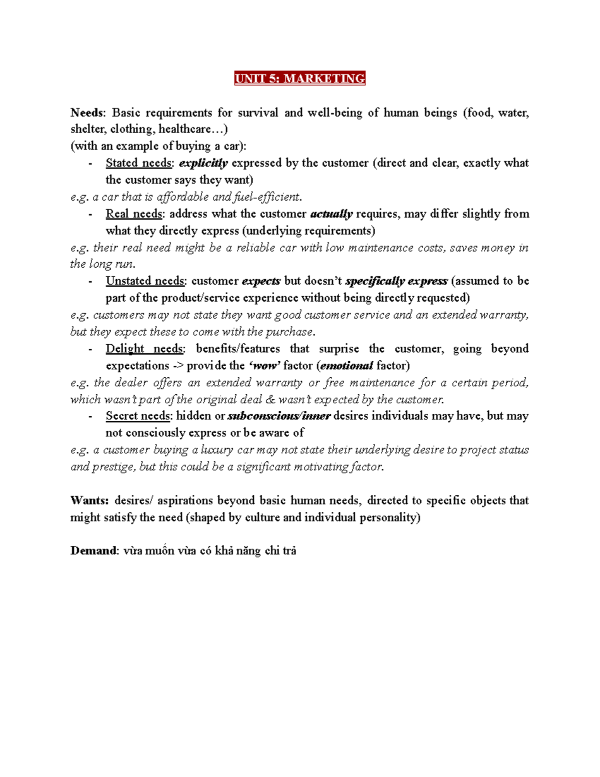 ENG 3: Unit 5 - Understanding Marketing Needs and Customer Expectations ...