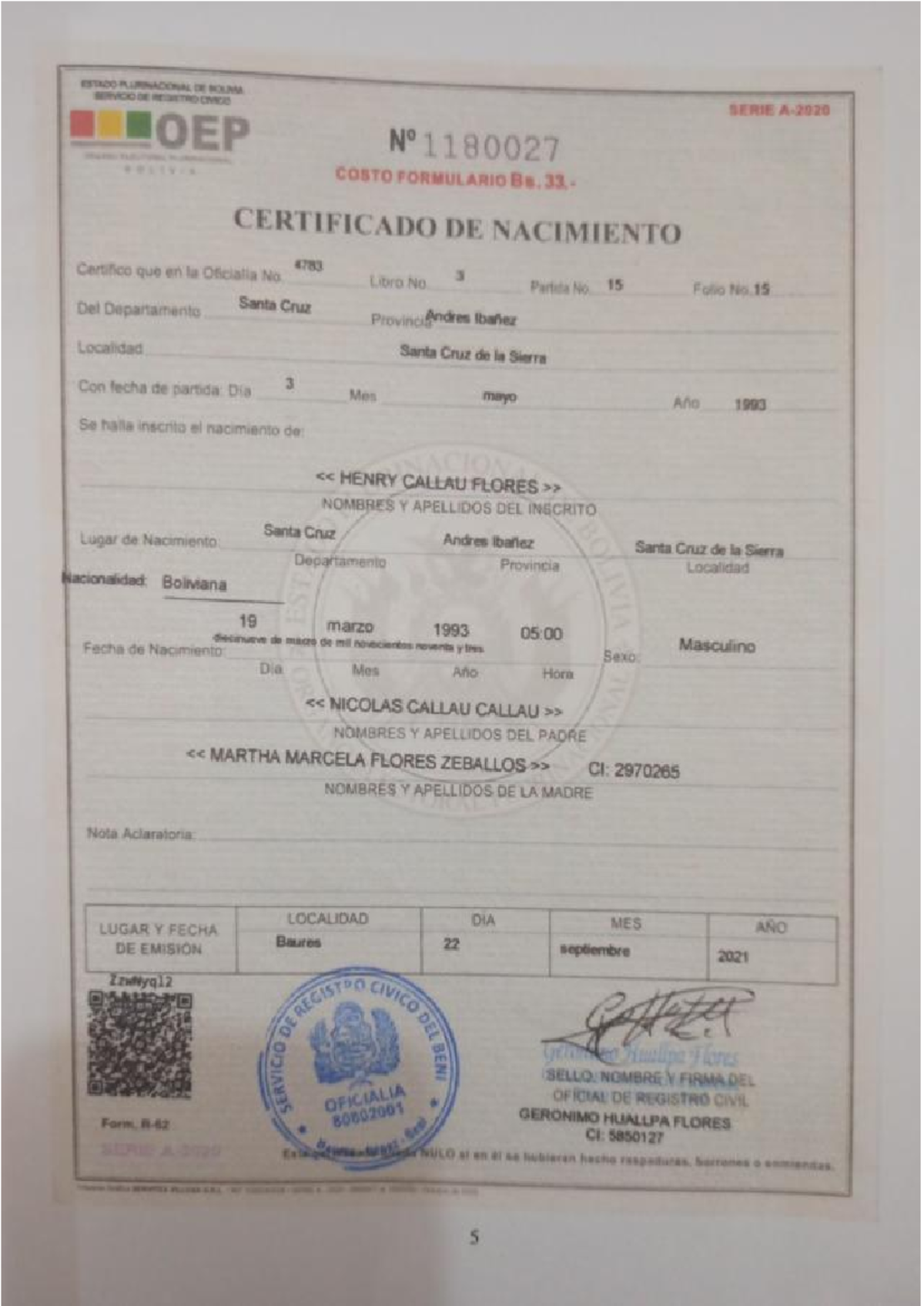 Certificados Académicos y Laborales de Dr. Henry Callau Flores - Studocu