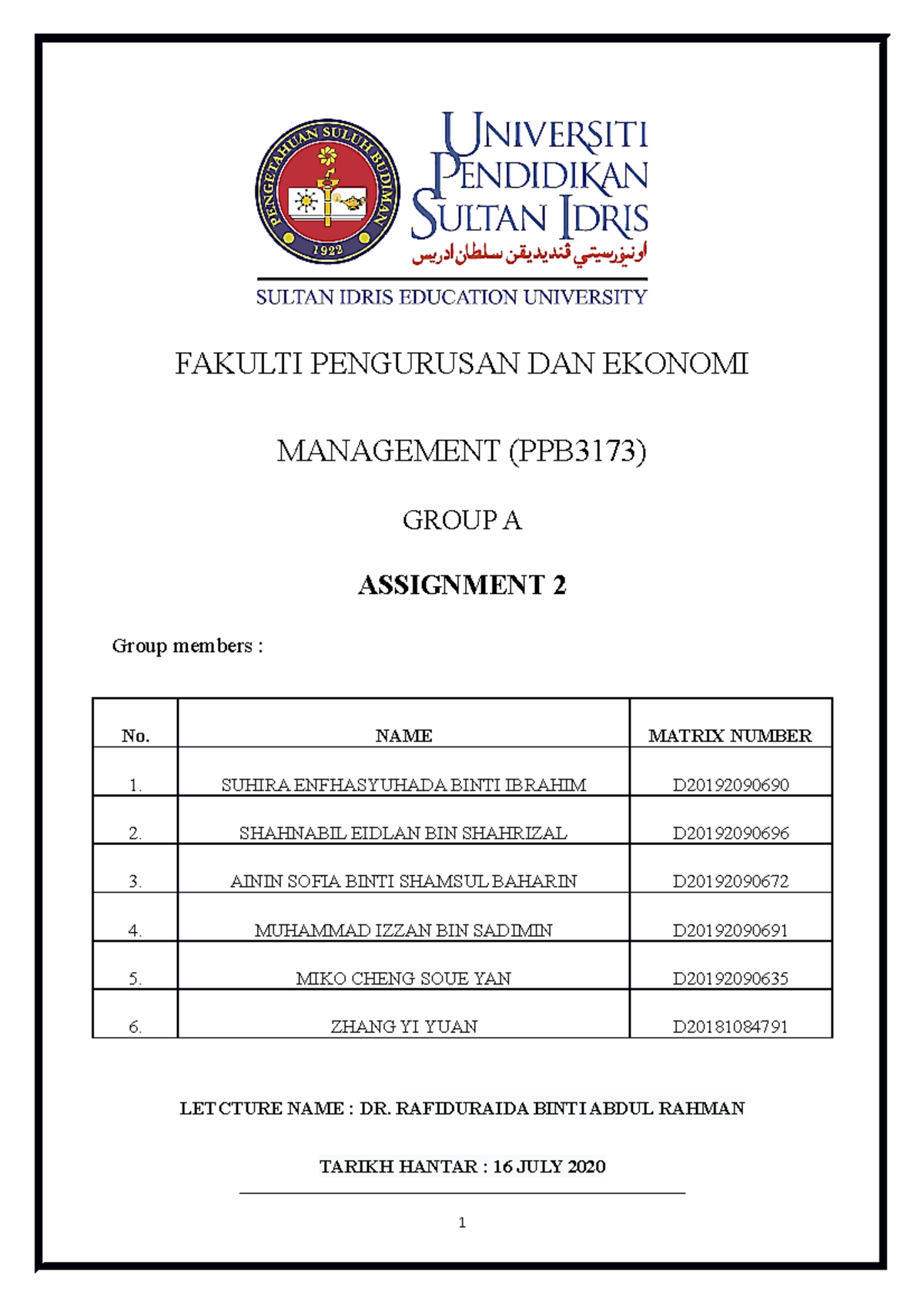 PROTON Management group ass - FAKULTI PENGURUSAN DAN EKONOMI MANAGEMENT ...