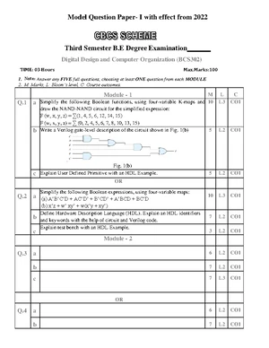 BCS302 Midterm Model Question Paper for Digital Design & Computer Org. - Studocu