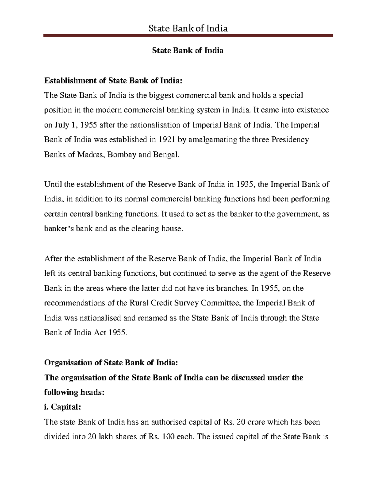 SBI - Comprehensive Overview of State Bank of India Establishment and ...