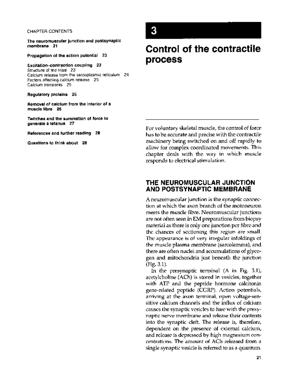 Chapter 3: Control of the Contractile Process in Skeletal Muscle ...