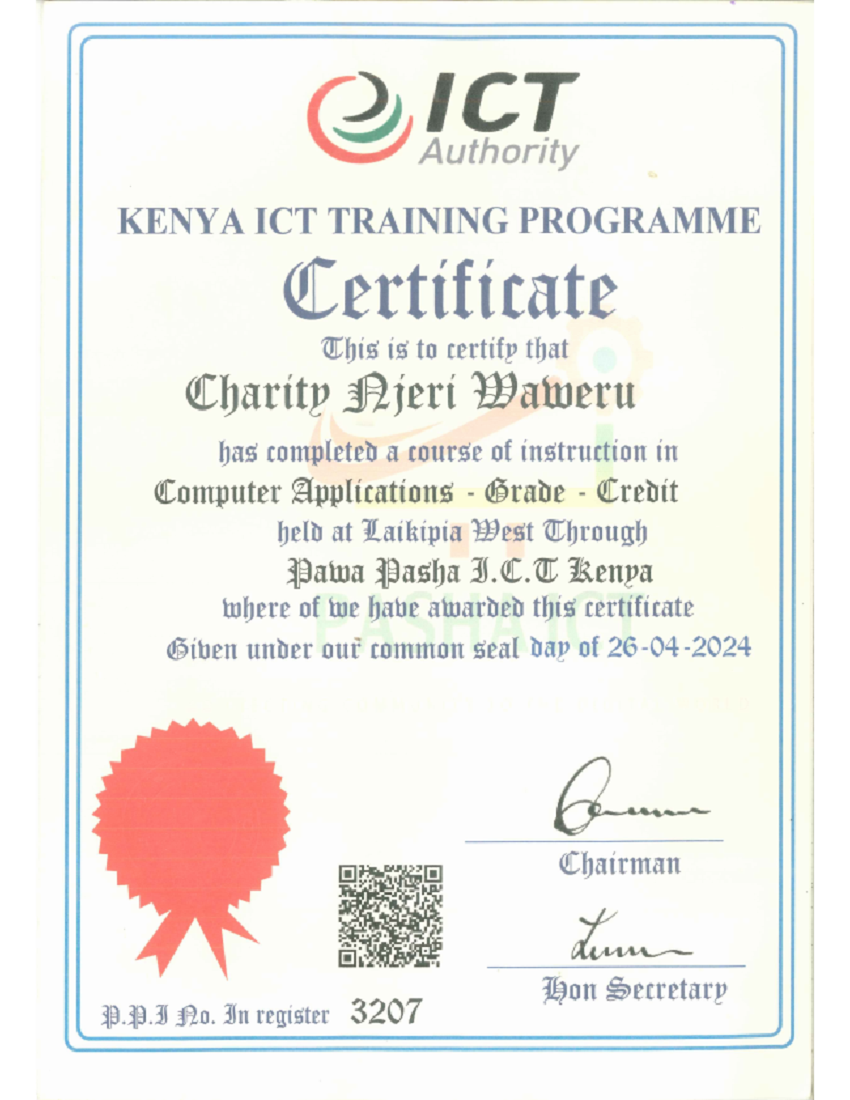 Charity Njeri DOCS page 1 - Information communication technology - ICT ...