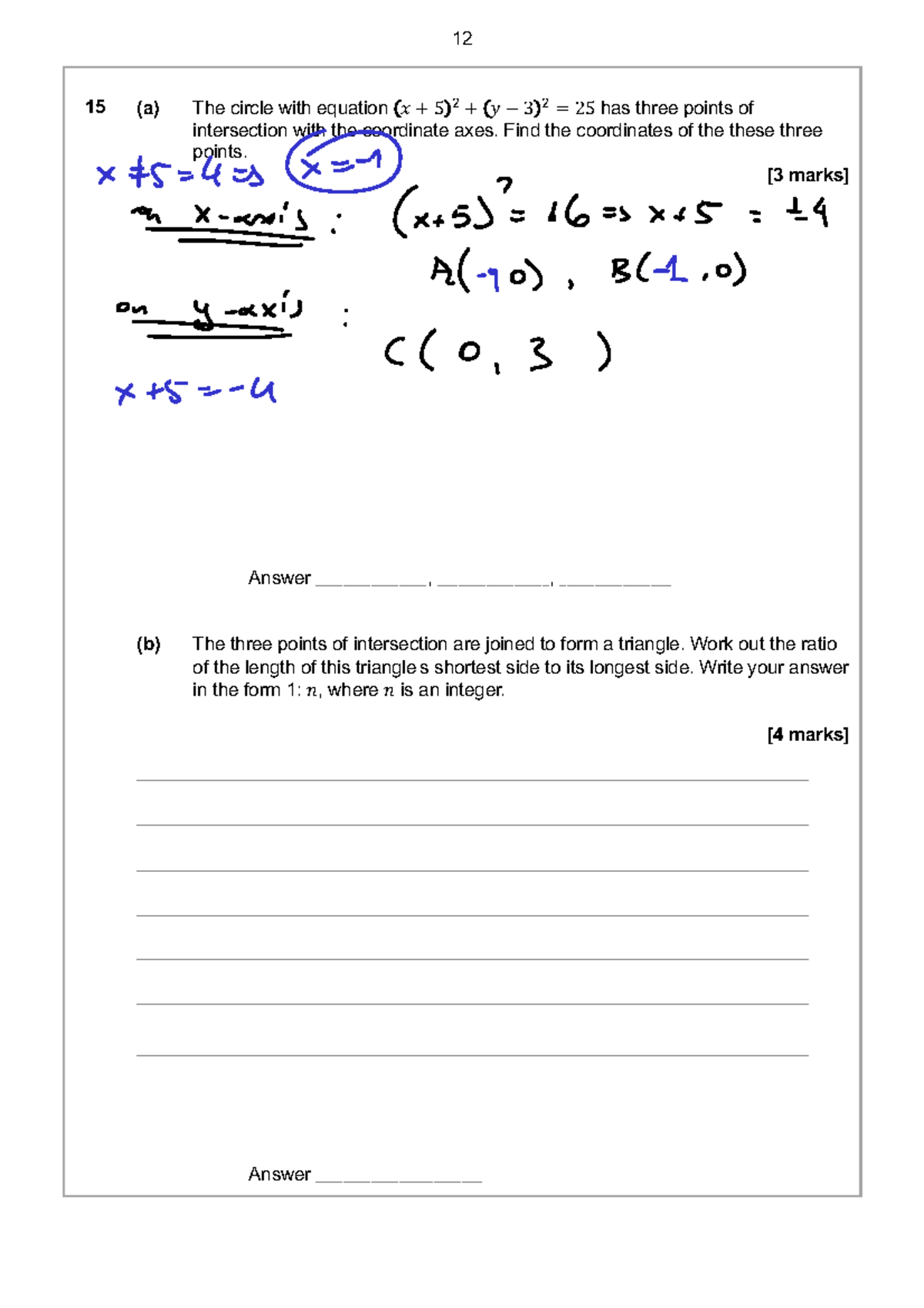 Maths GCSE: Circle Intersections, Ratios, and Functions (Kev 5) - Studocu