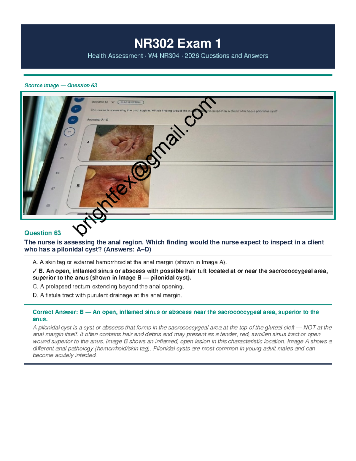 NR302 Exam 1 2026 Health Assessment Q&A Insights - Studocu