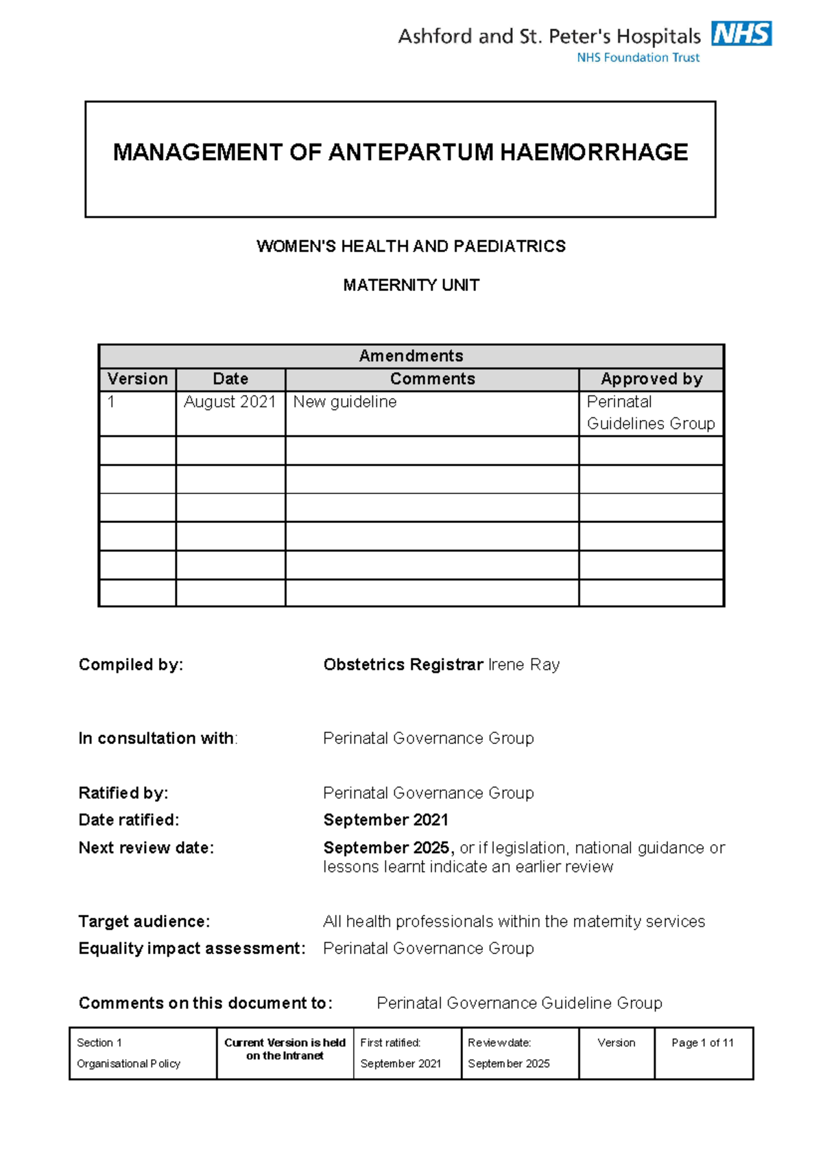 APH Guideline Sep 2021 - Good - Section 1 Current Version is held on ...