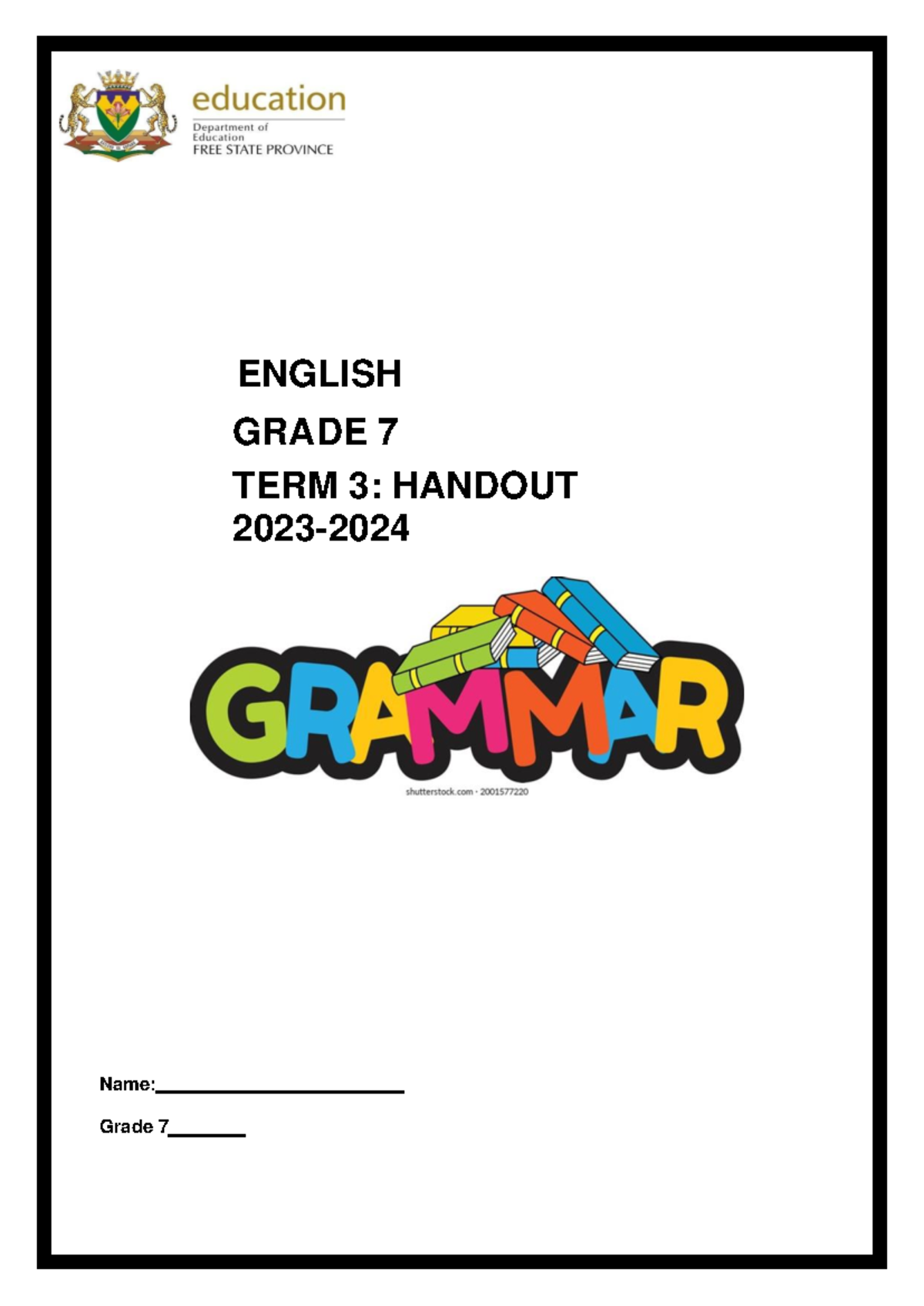 Grade 7 English Handout: Term 3 Language Concepts 2023-2024 - Studocu