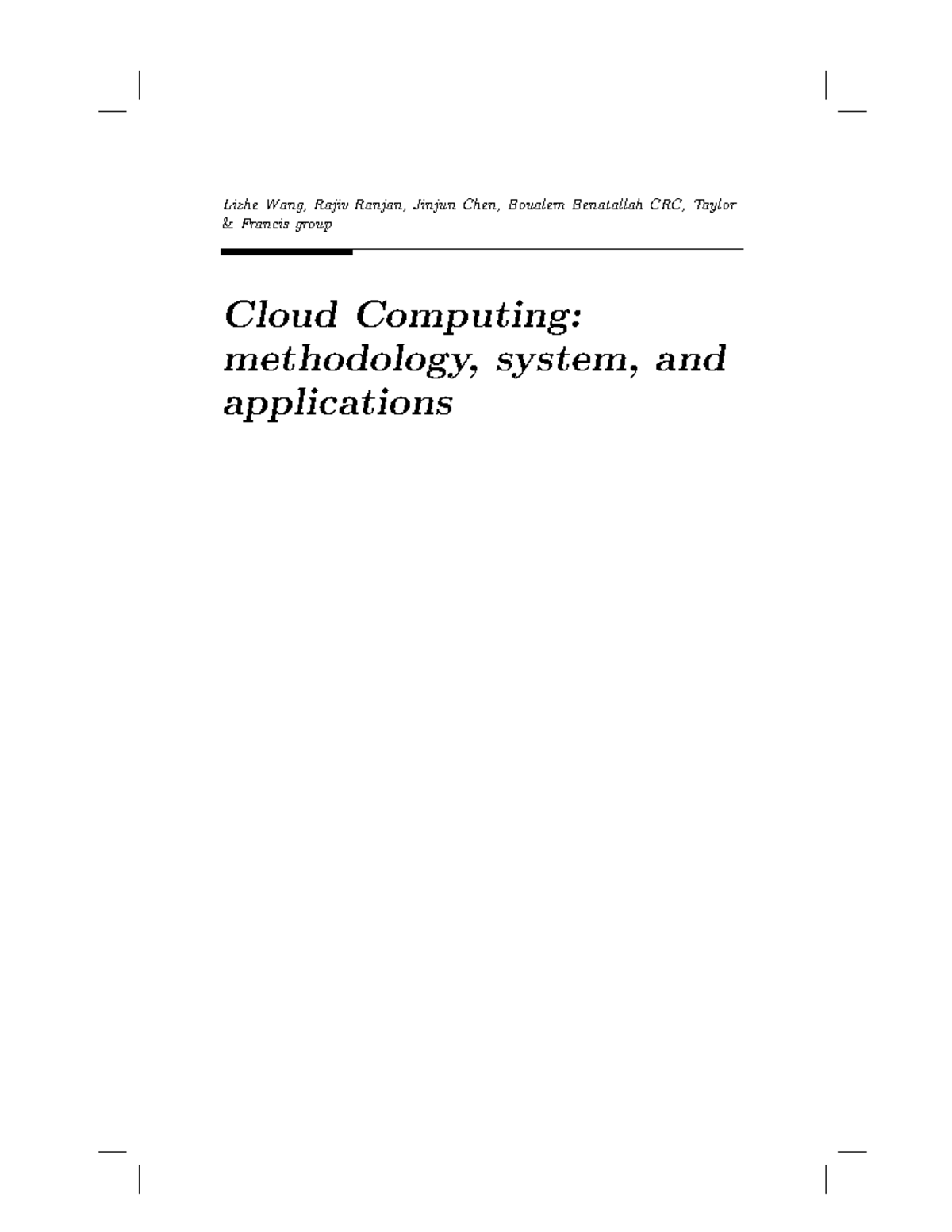Bookchapter Khazaei CRC - Lizhe Wang, Rajiv Ranjan, Jinjun Chen ...