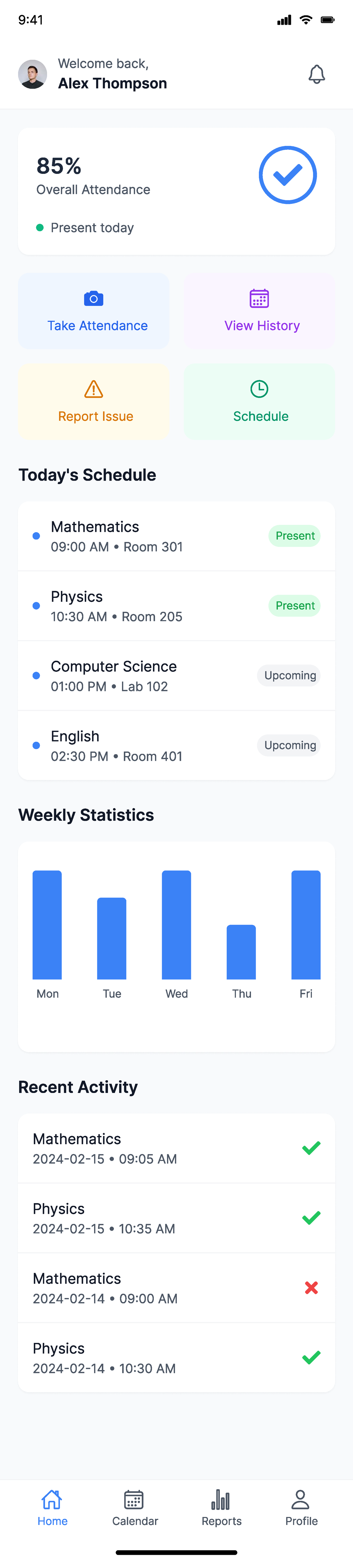 Student dashboard app: attendance and schedule overview - Studocu