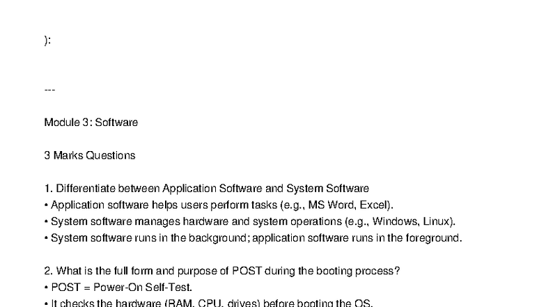 FCCT: Important Software and Computational Thinking Questions - Studocu