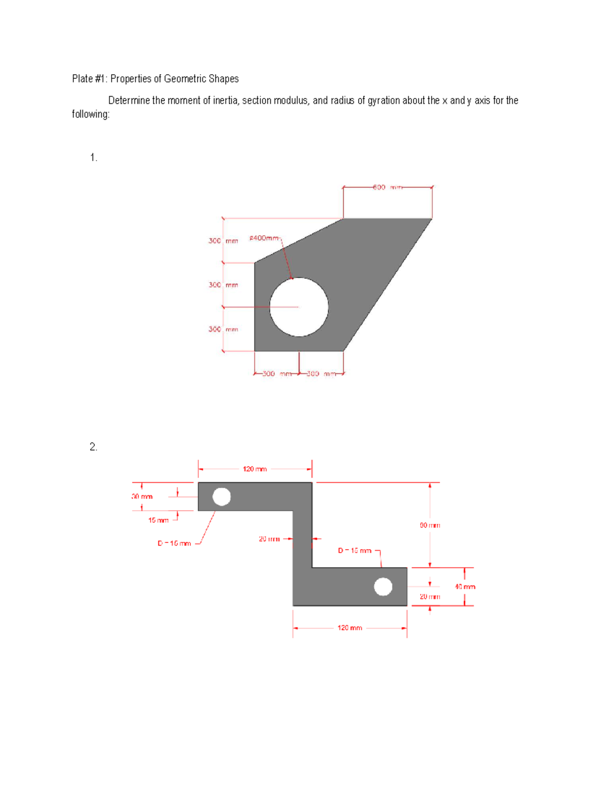Plate Properties of Geometric Shapes: Moment of Inertia & Section ...