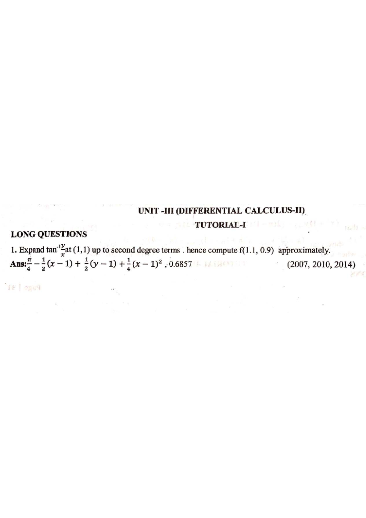 Differential Calculus II: Past Year Questions Solutions (Eng Math 1 ...