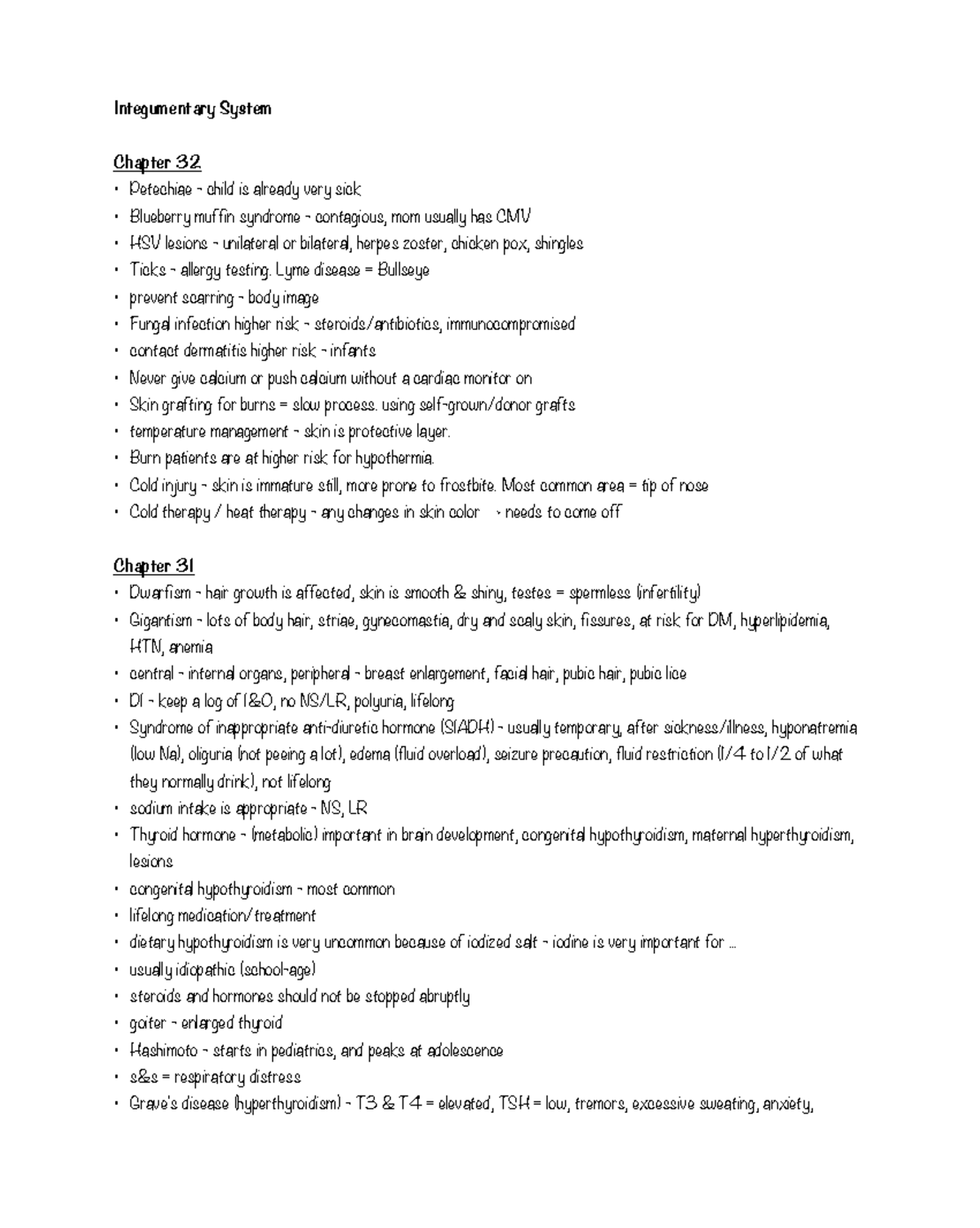 Pediatrics - Lecture Notes #7: Integumentary & Endocrine Disorders ...