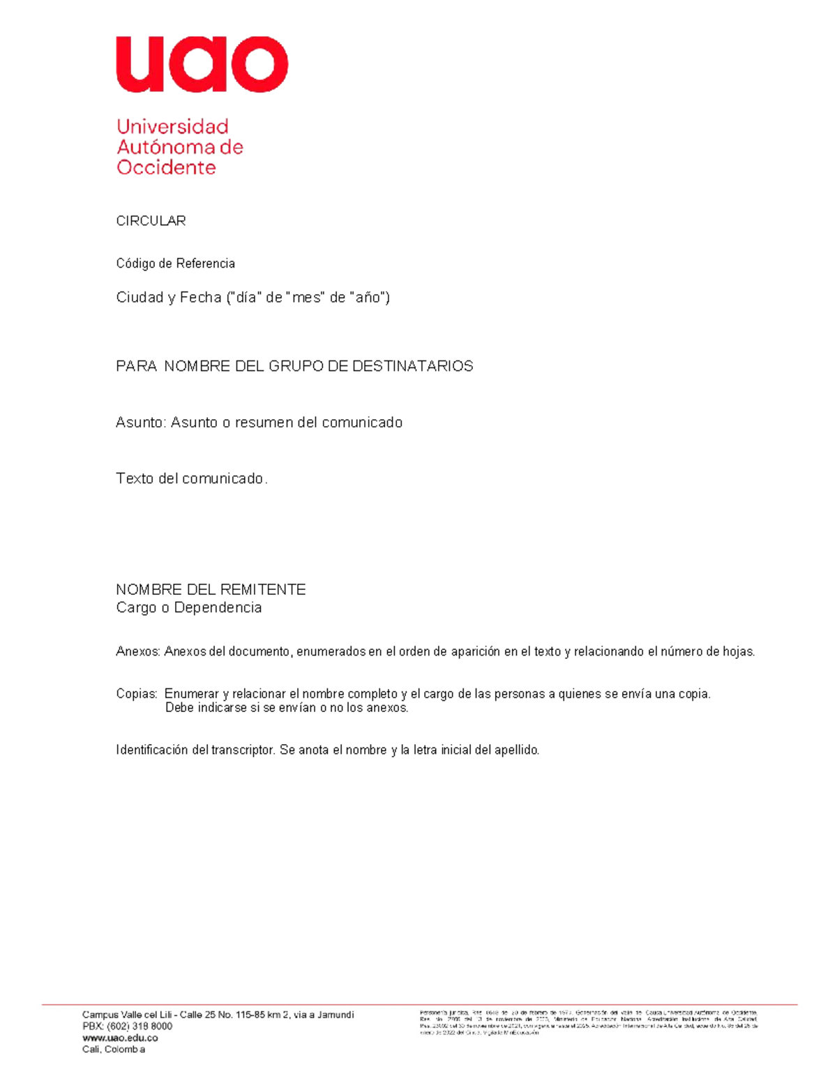 Plantilla-circular - Plantilla - CIRCULAR Código de Referencia Ciudad y ...