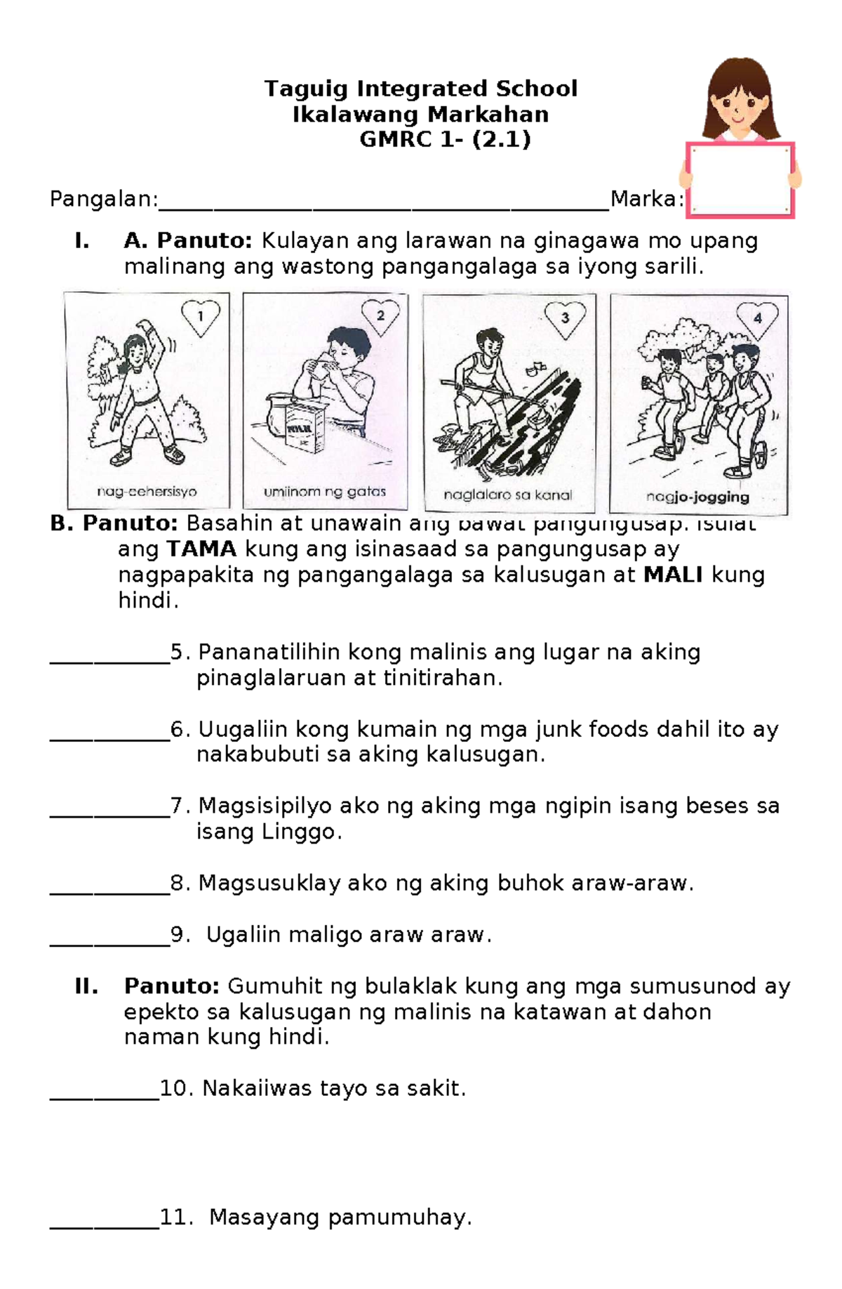 GMRC 2.1 - Ikalawang Markahan Summative Assessment - Studocu