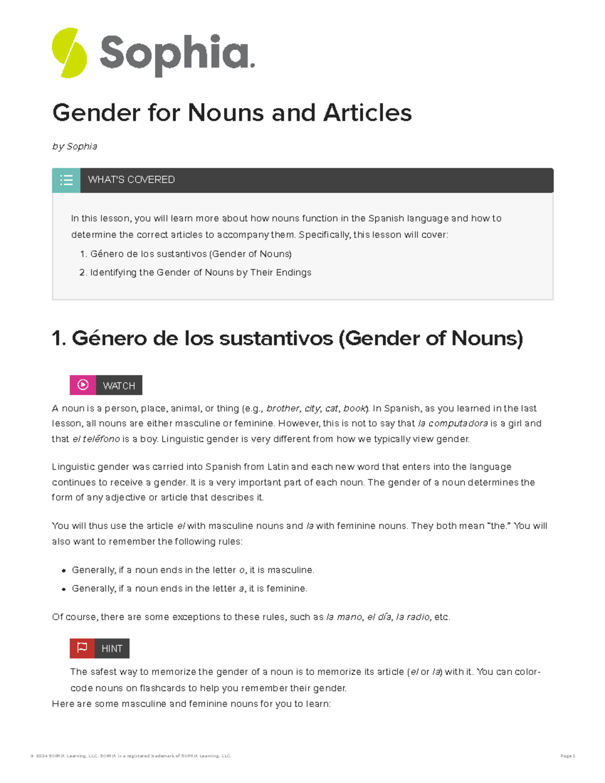 Gender of Spanish Nouns & Articles: Understanding Linguistic Gender ...
