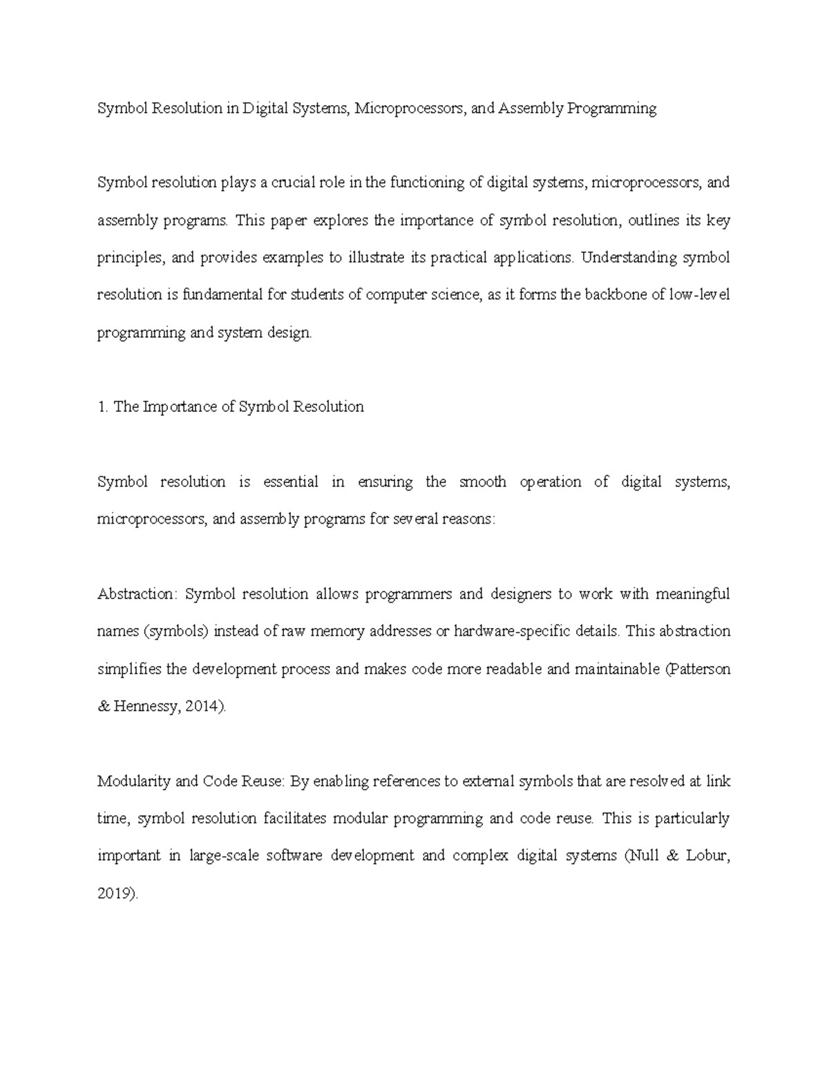 CS 1105-01 Assignment: Symbol Resolution in Digital Systems - Studocu